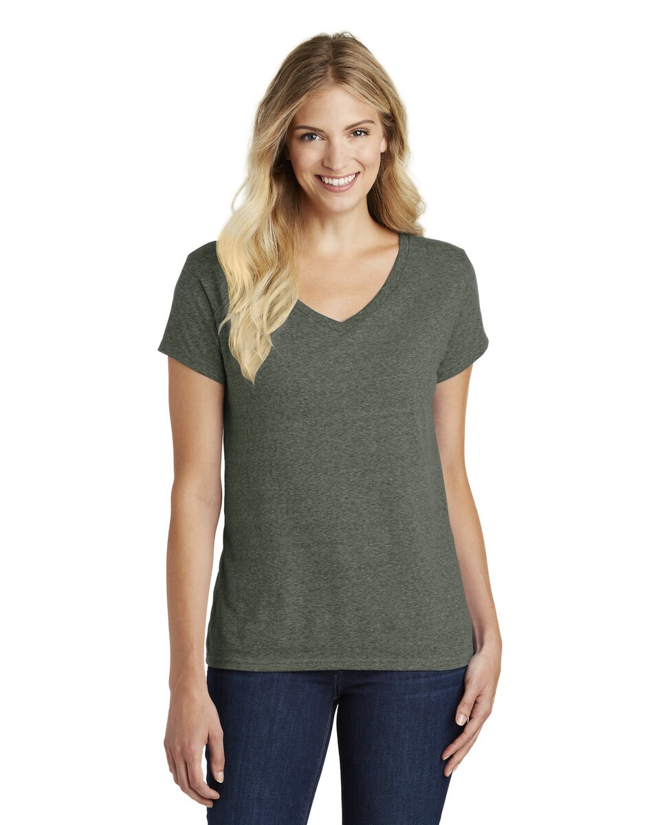 District DM1190L Women's Perfect Blend V-Neck T-Shirt - BlankApparel.com