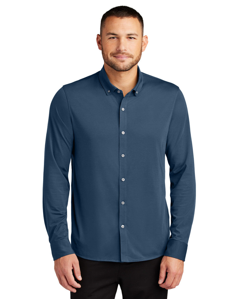 Mercer+Mettle MM1018 Stretch Jersey Long Sleeve Shirt - BlankShirts.com