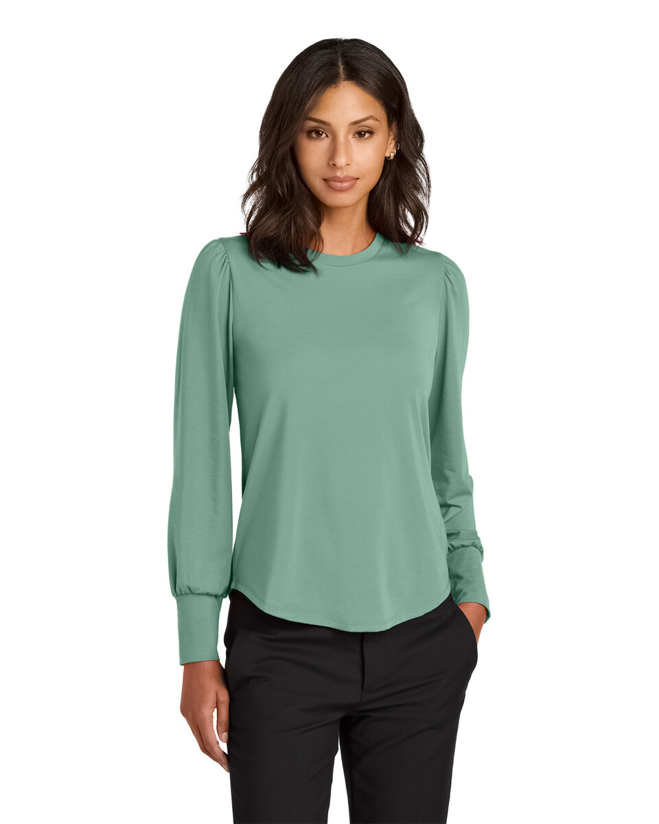 Mercer+Mettle MM1019 Women's Stretch Jersey Long Sleeve Blouson Top ...