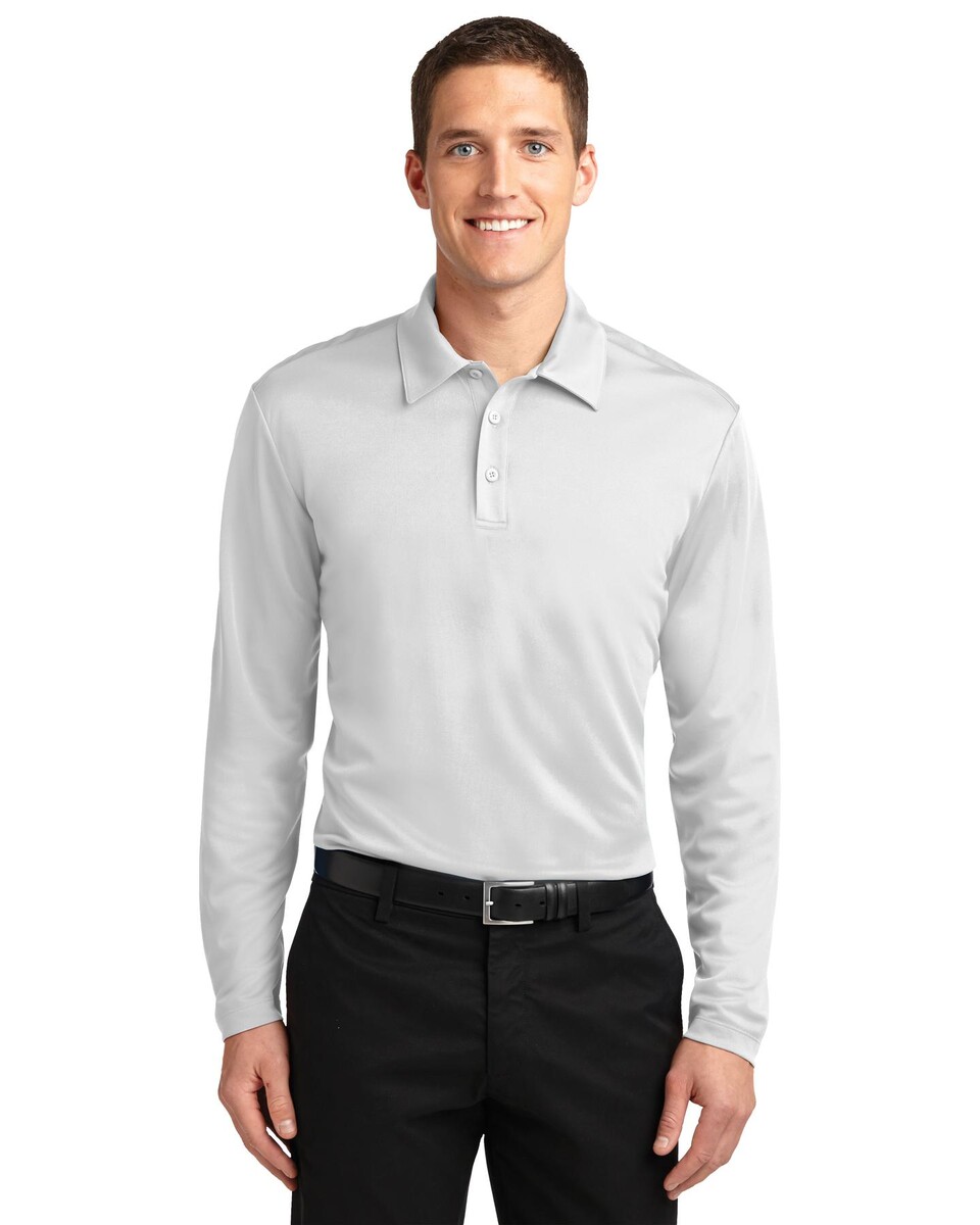 Port Authority K540LS Silk Touch Performance Long Sleeve Polo Shirt - T ...