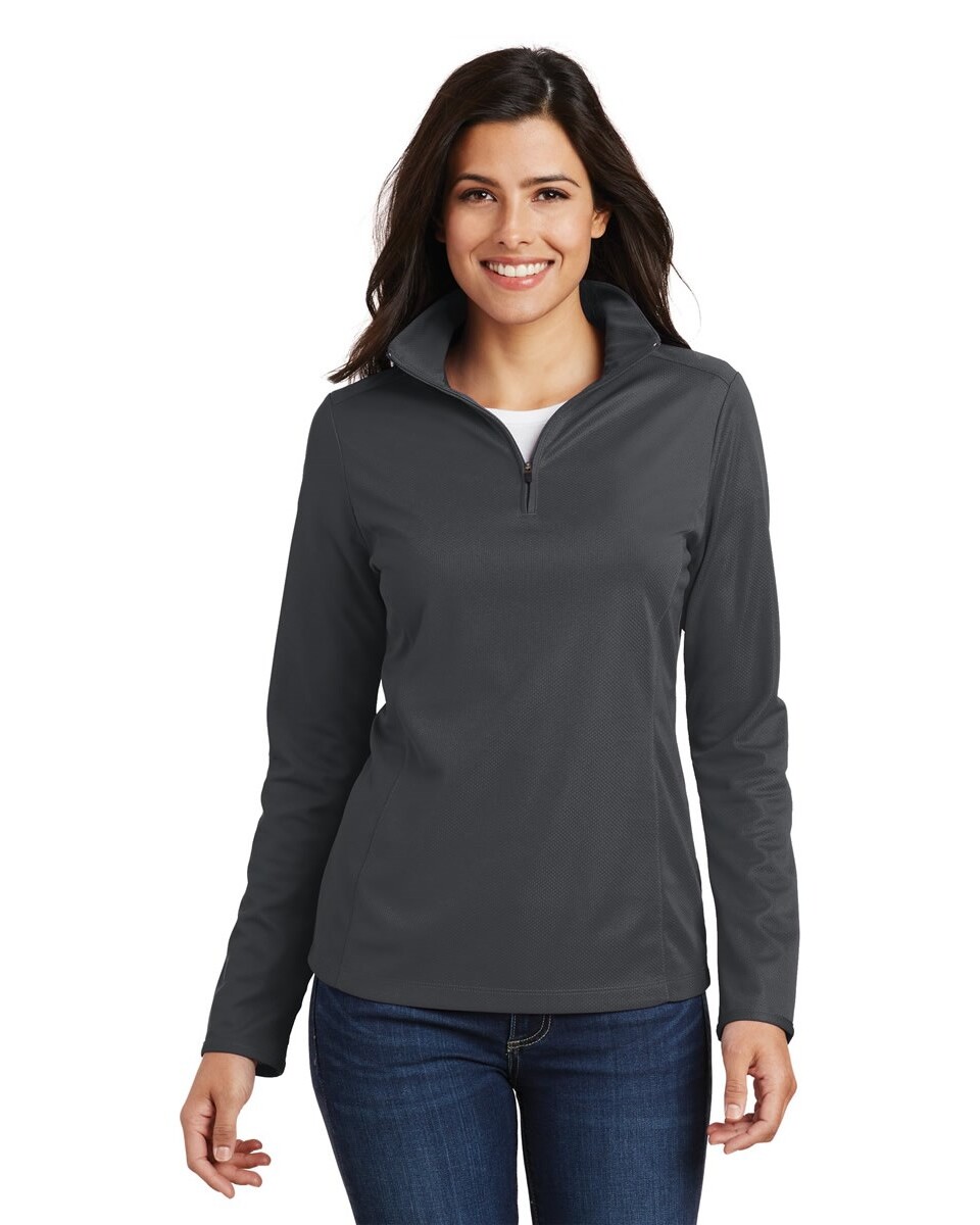 Port Authority L806 Women's Pinpoint Mesh 1/2-Zip Pullover - Apparel.com