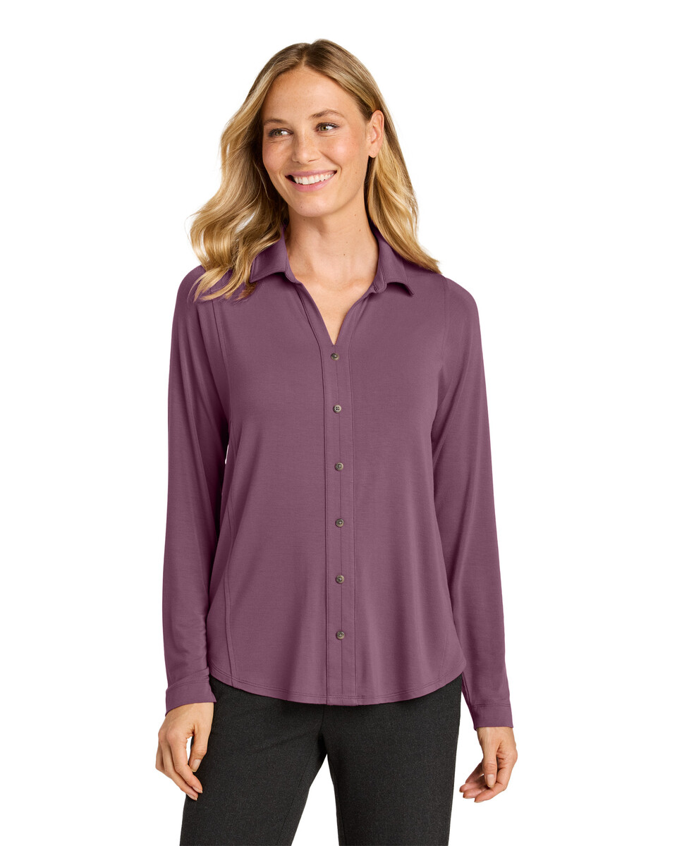 Port Authority LK5602 Women's Luxe Knit Button Tunic - Apparel.com
