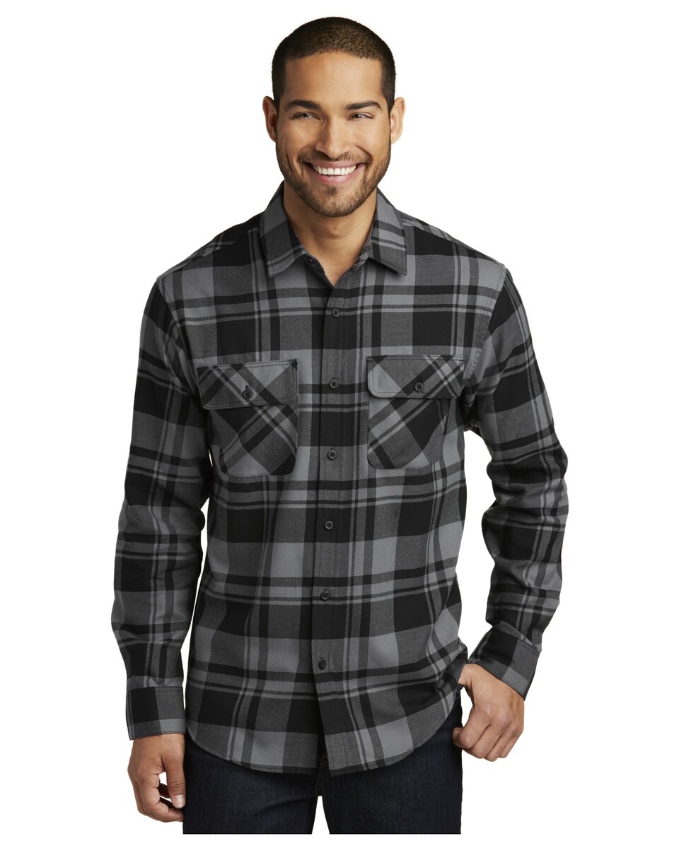 Port Authority W668 Plaid Flannel Shirt - BlankApparel.com