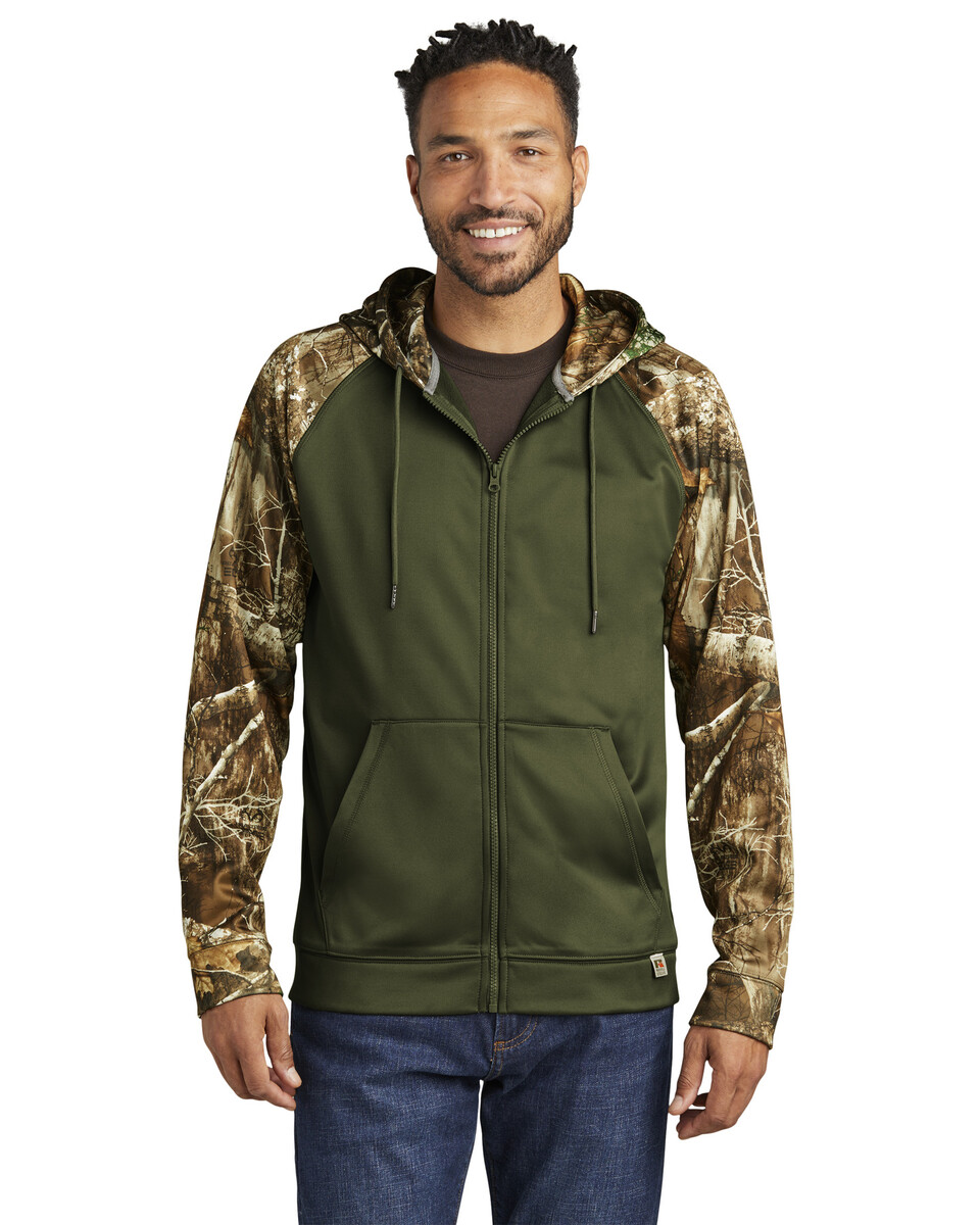 Russell Outdoors RU452 Realtree Performance Colorblock Full-Zip Hoodie ...