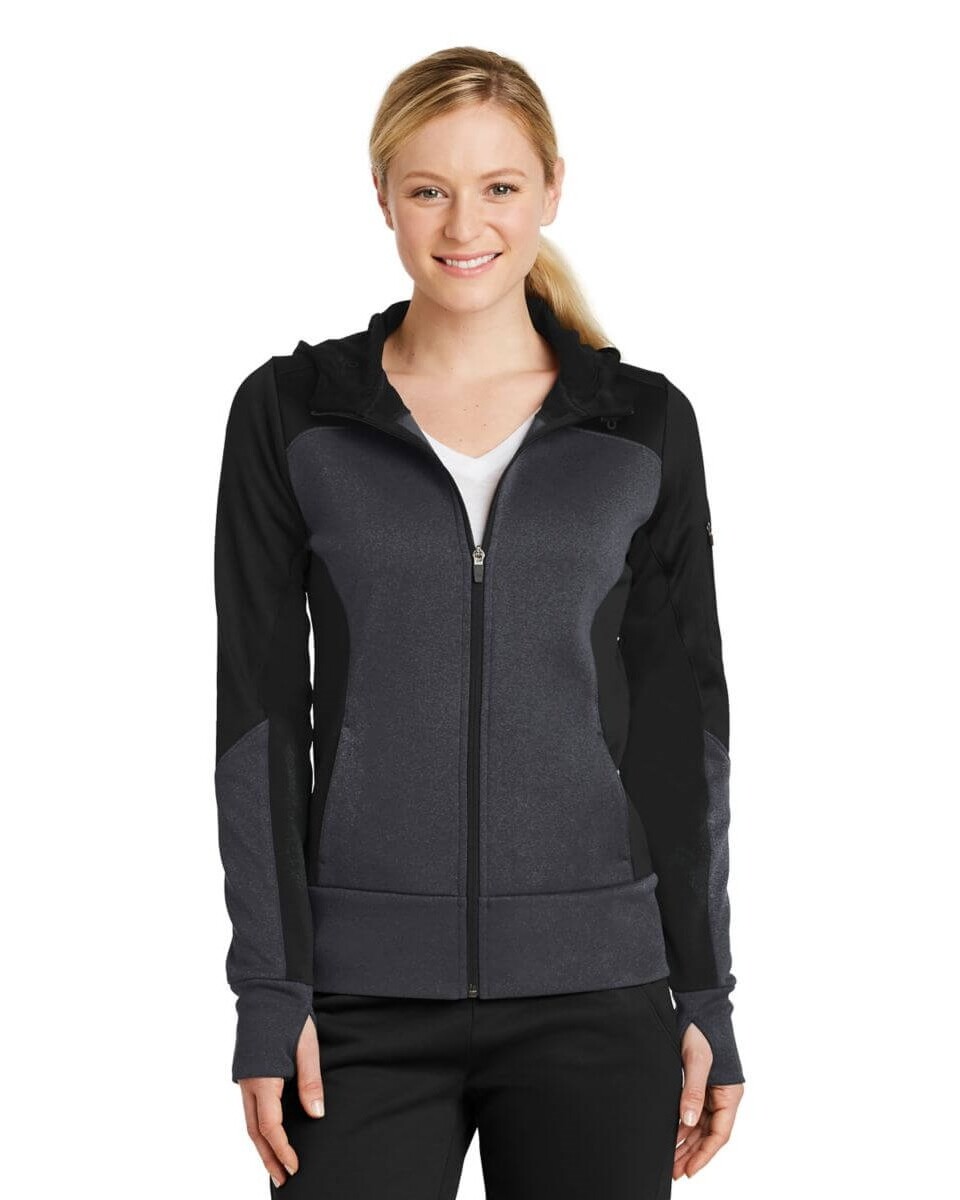 Sport-Tek LST245 Women's Tech Fleece Colorblock Full-Zip Hooded Jacket ...