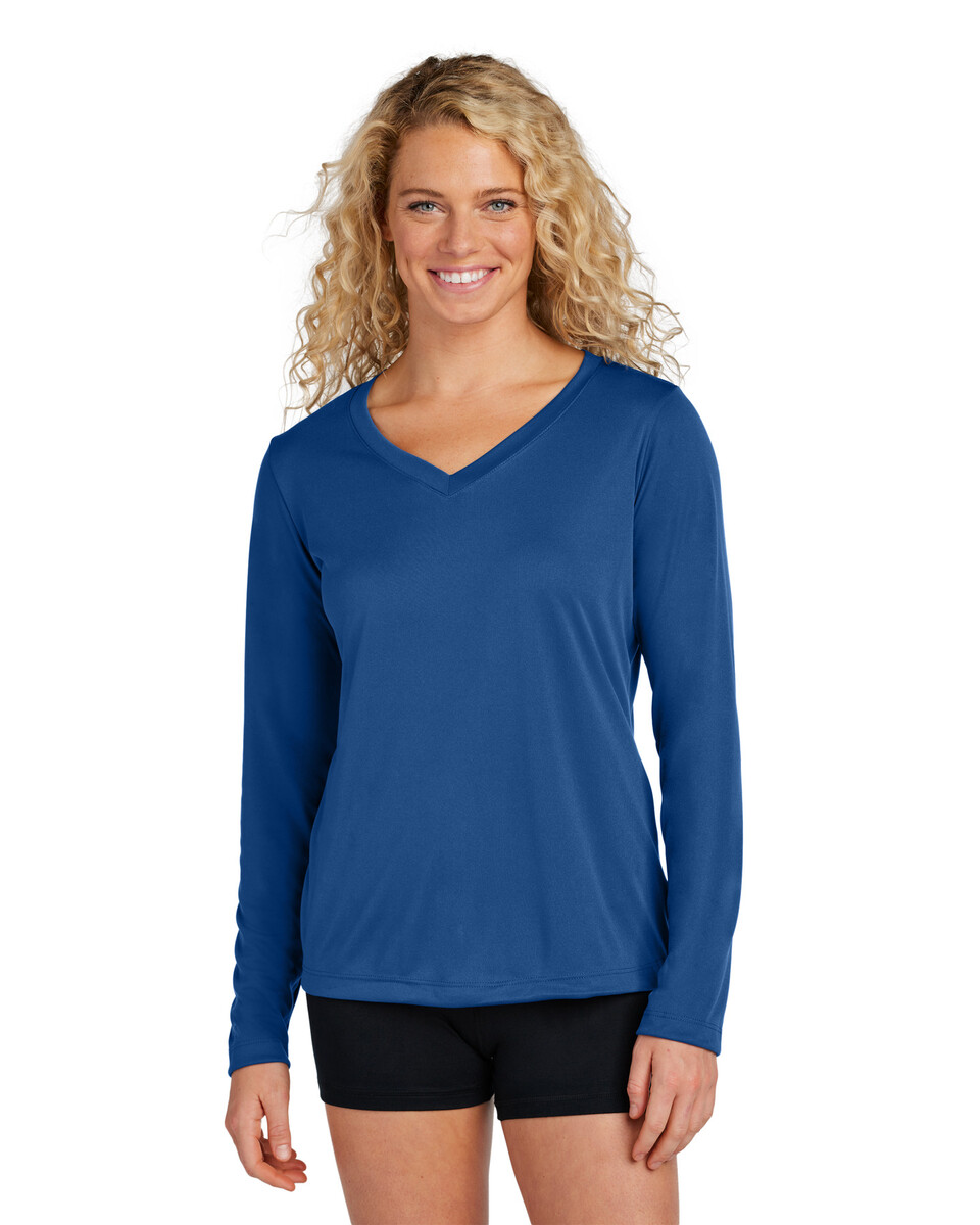 Sport-Tek LST353LS Women's Long Sleeve V-Neck Competitor T-Shirt ...