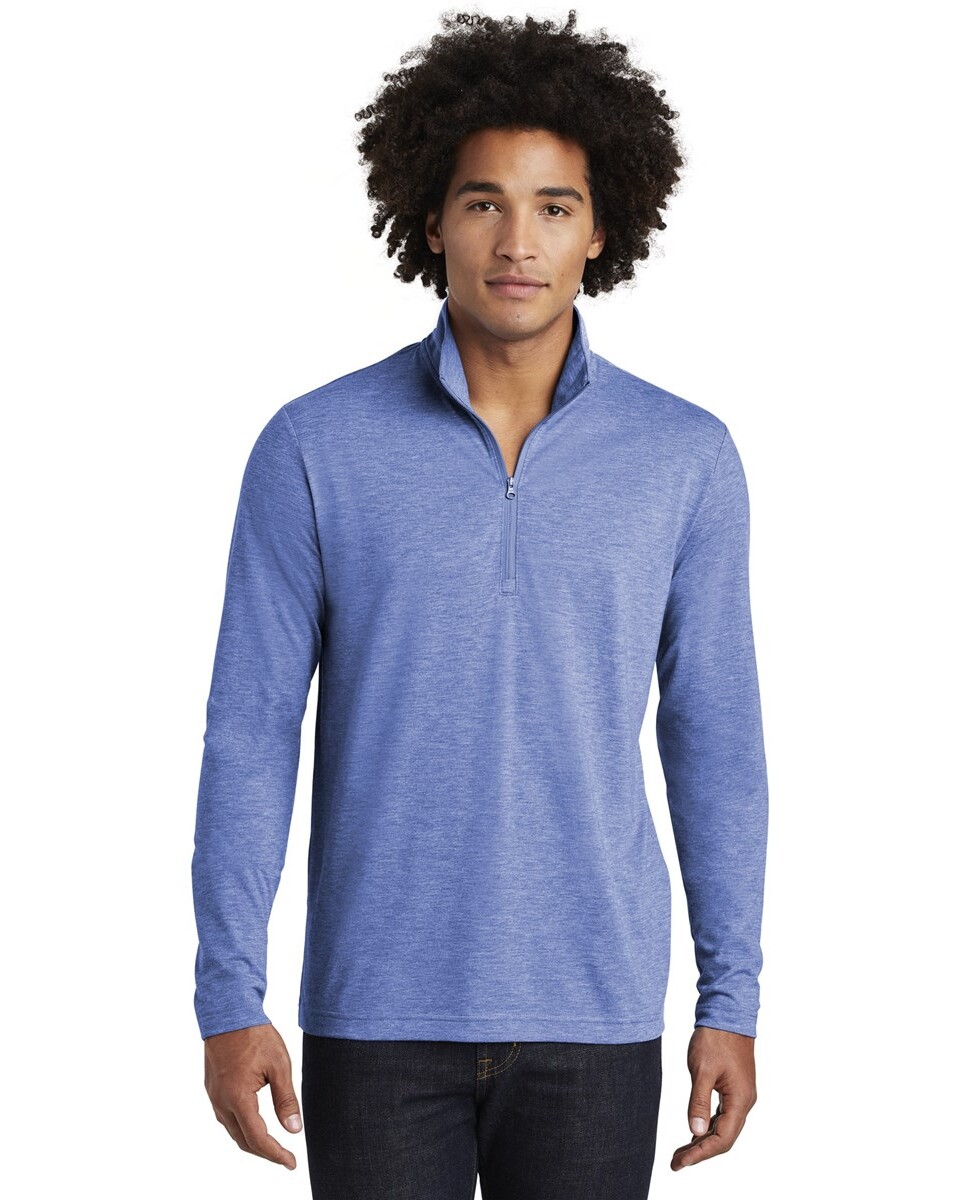 Sport-Tek ST407 PosiCharge Tri-Blend Wicking 1/4-Zip Pullover - Apparel.com