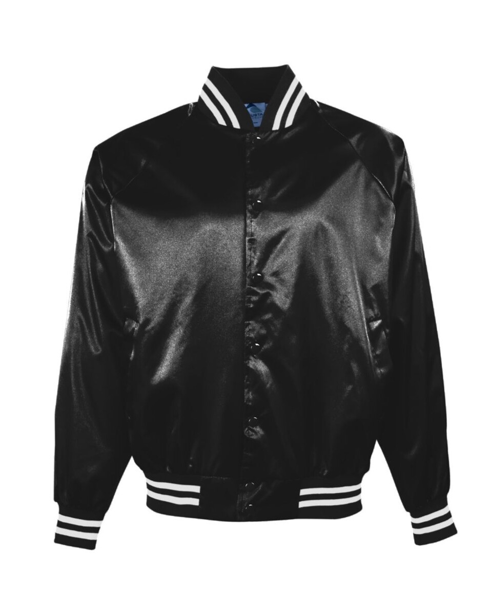 Augusta Sportswear 3610 Satin Baseball Jacket Striped Trim ...