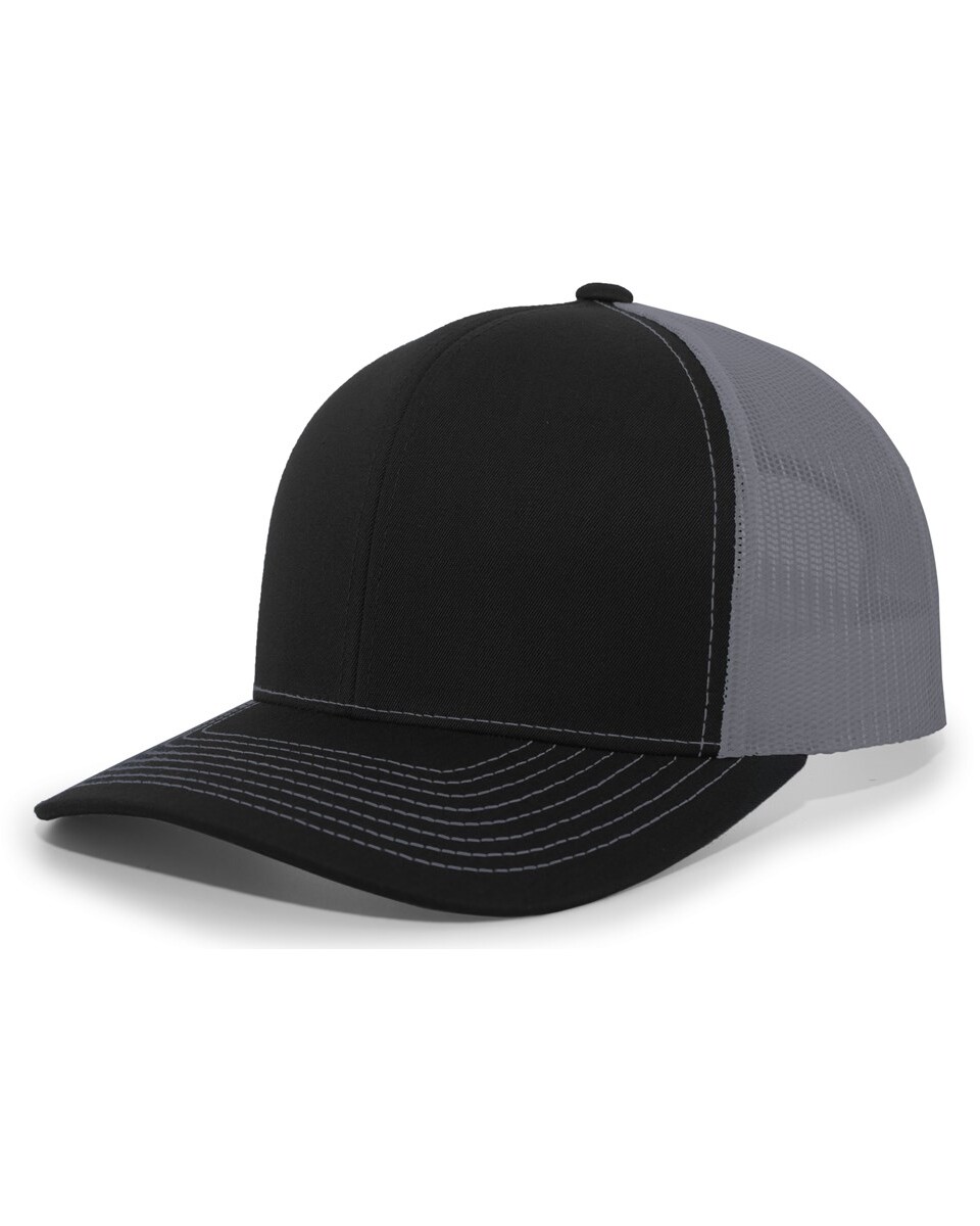 Pacific Headwear 104S Contrast Stitch Snapback Trucker Hat - BlankCaps.com