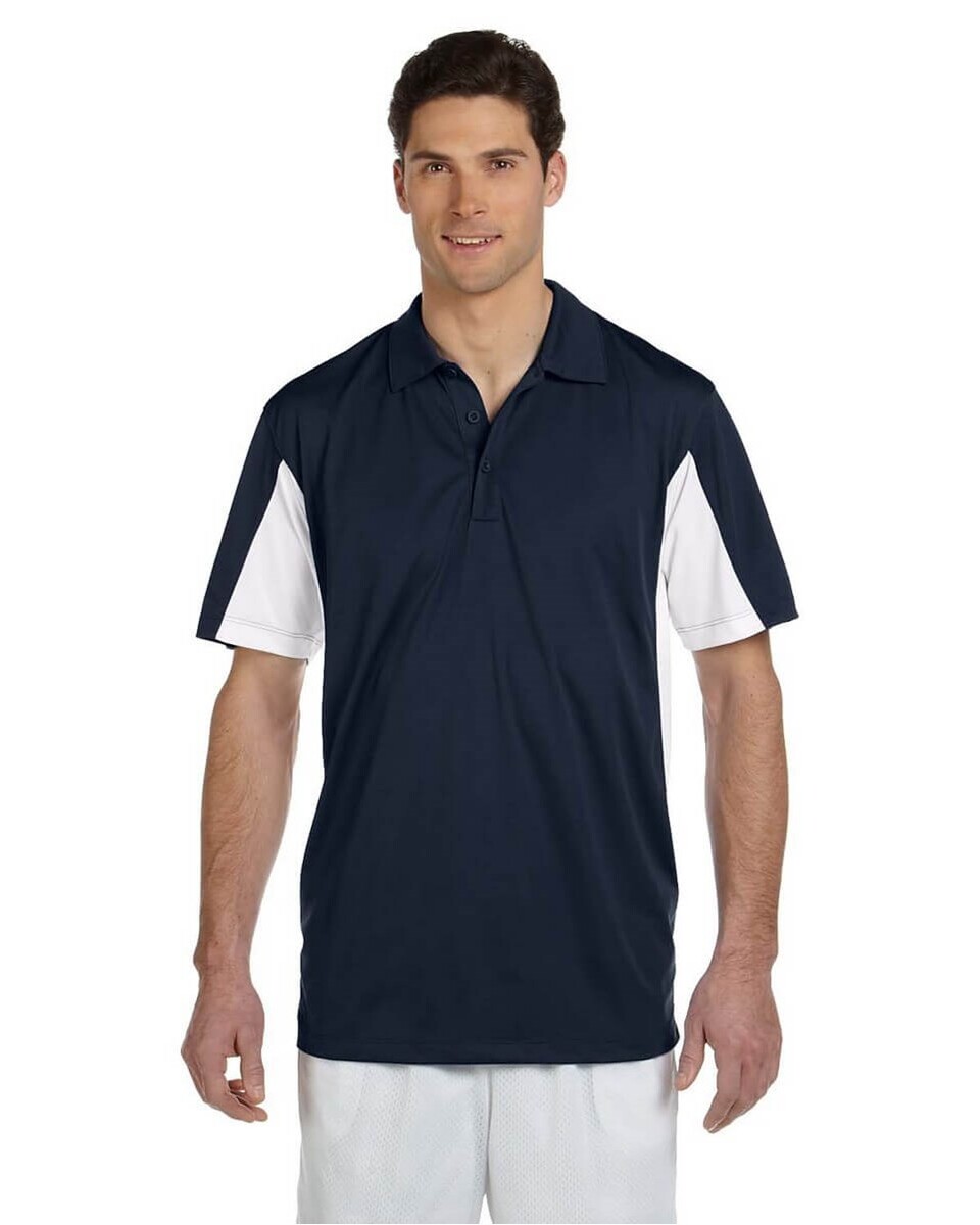 Harriton M355 Mens Side Blocked Micro-Pique Polo - BlankShirts.com