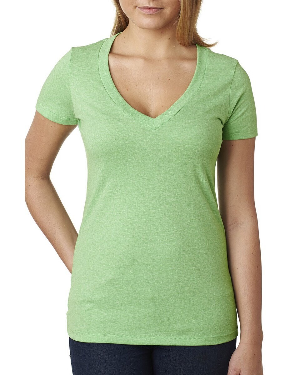 Next Level Apparel 6640 Women's CVC Deep V T-Shirt - BlankShirts.com