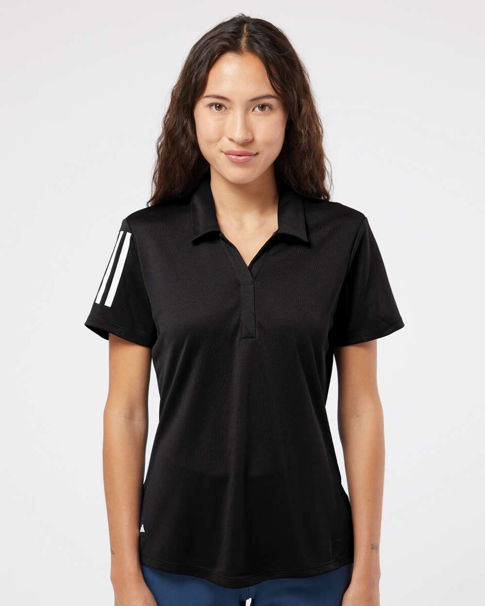 Adidas A481 Women's Floating 3-Stripes Polo - BlankApparel.com