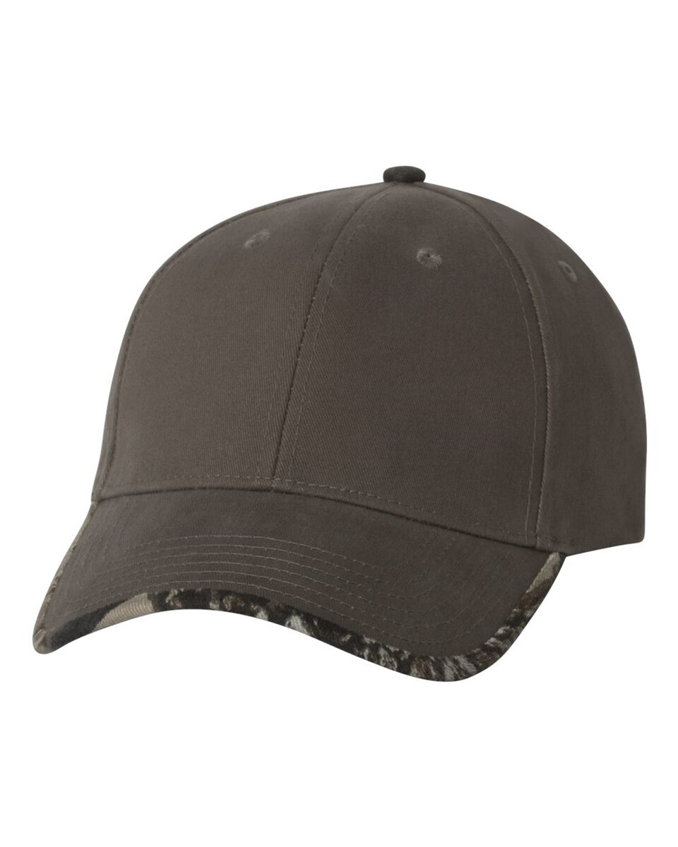 KATI LC26 Solid Hat with Camo Bill - BlankCaps.com
