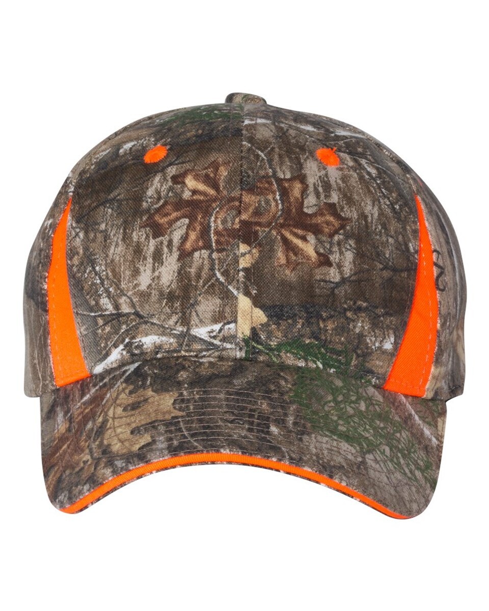 Outdoor Cap CBI305 Camo Hat With Blaze Orange Trim - BlankCaps.com