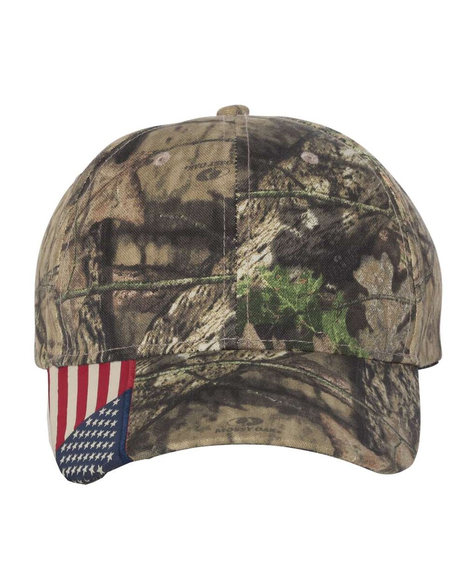 Outdoor Cap CWF305 Camo Cap with Flag Visor - BlankApparel.com